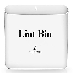 Magnetic Lint Bin for Laundry Room by Subekyu, Small Waste Bin or Laundry Storage Container for Hanging on Dryer/Washer/Wall, 0.85 Gallon, White