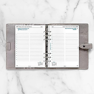 Filofax Calendar Diary Refill, A5 Size, Day on One Page with Appointments, White Paper, Multilingual: Five Languages, 2024 (C68515-24)