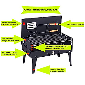 Advanced Portable Charcoal Grill Outdoor Folding Barbecue Grill Comes with BBQ Toolbox Grill Barbecue Grill Stall