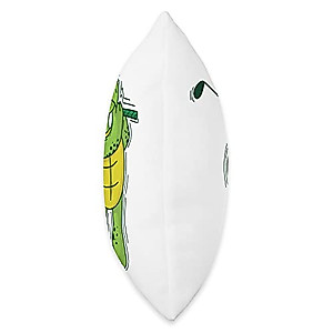 Turtle reptile dorsal carapace old sauropsida Turtle Plays Golf Throw Pillow, 16x16, Multicolor