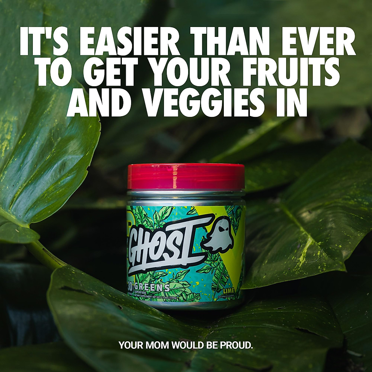 GHOST Greens Powder, Guava Berry - 30 Servings - 19 Superfood Greens & Reds Powder, Fruits, Vegetables, Spirulina, & Chlorella, Prebiotics, 10 Billion CFU Probiotic & Digestive Enzymes - Gluten-Free