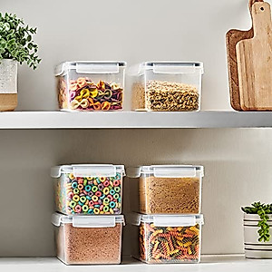 Airtight Food Storage Containers Set of 4 - Pasta Containers for Pantry Organization and Storage, BPA Free Spaghetti Container, Air Tight House Kitchen Storage Containers