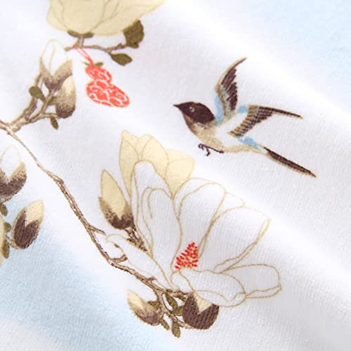 Kissvian 2-Pack Pure Cotton Square Face Towel Hand Towels, Chinese Style Imperial Garden Pattern Facial Cleansing Cloths, Ultra Soft and Gentle Washcloths for Bathroom, Size 14.5" x 14.5".