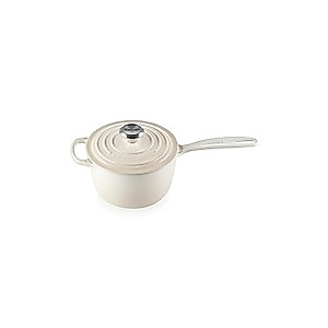 Le Creuset Enameled Cast Iron Signature Saucepan, 1.75 qt., Meringue