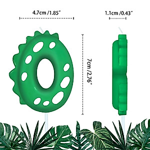 Number Birthday Candles(4 Candle Green) Dinosaur Shape Number Happy Birthday Cake Candles for Dinosaur Birthday Party Decoration Reunions Theme Party