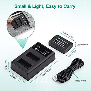 FirstPower 2-Pack LP-E12 Batteries and USB Dual Battery Charger Compatible with Canon EOS M, M2, M10, M50, M50 Mark II, M100, M200, Rebel SL1, PowerShot SX70 HS Digital Cameras