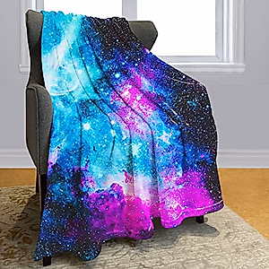 YISUMEI Nebula Galaxy Throw Blanket Fantasy Purple Blue Starry Sky Space Fleece Blanket Soft Warm Cozy for Sofa Couch Bed 60"x80"