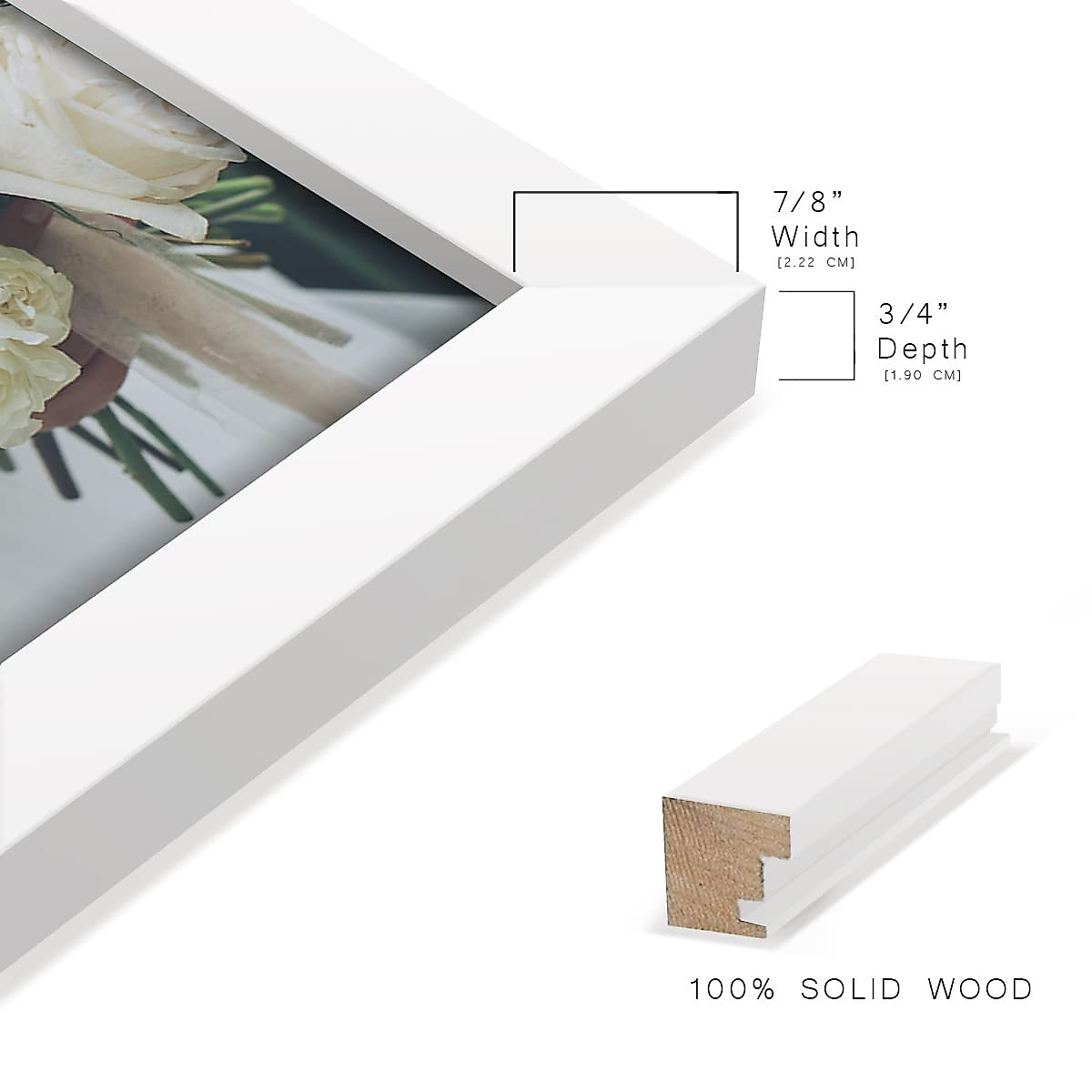 Renditions Gallery 11x14 inch Picture Frame High-end Modern Style, Made of Solid Wood and High Definition Glass Ready for Wall and Tabletop Photo Display, White Frame