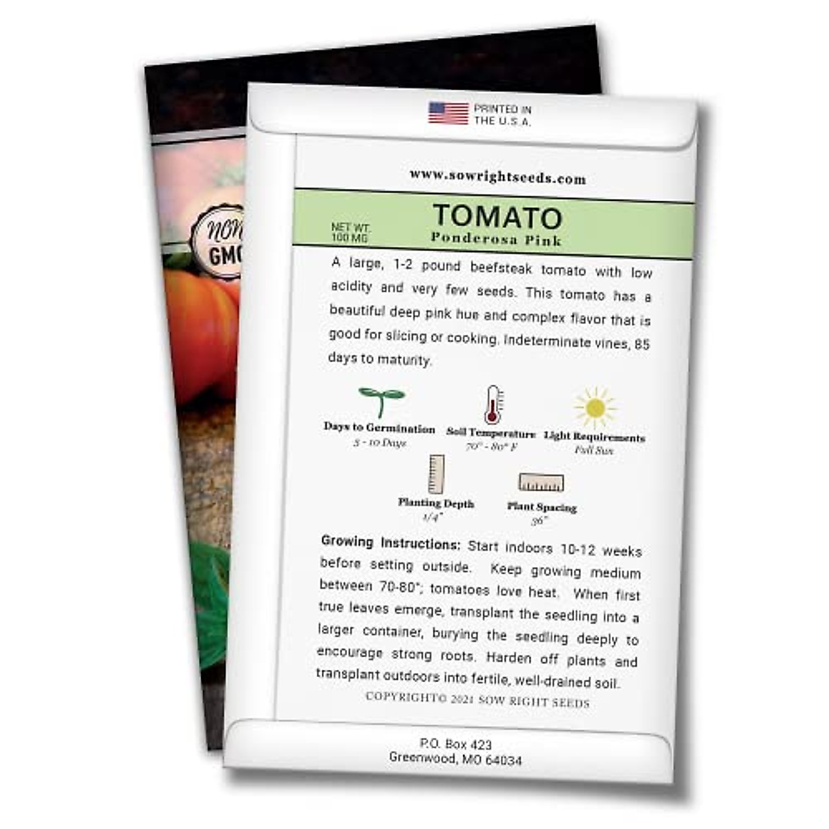 Sow Right Seeds - Ponderosa Pink Tomato Seed for Planting - Non-GMO Heirloom Packet with Instructions to Plant and Grow an Outdoor Home Vegetable Garden - Large Delicious Beefsteak - Great Gift