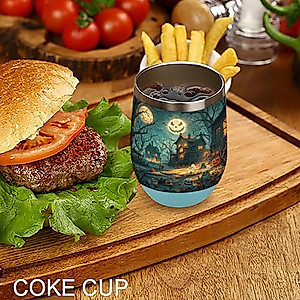 WYUSPGK 304 Stainless Steel Insulated Cup, Abandoned Art Halloween Print Smooth Rim, Durable & Reusable - Perfect for Office, Home, And Travel