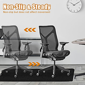 Office Chair Mat for Hardwood & Tile Floor, Computer Gaming Rolling Chair Mat, Under Desk Low-Pile Rug, Large Anti-Slip Floor Protector Rug, Easy to Clean,Black(48"*36")