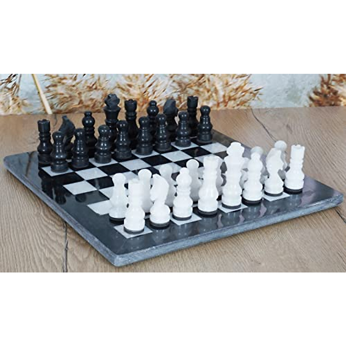 RADICALn Handmade Marble Weighted Black and White Staunton Tournament Chess Board Games Set - Elegant Home Décor Chess Game Sets Gift for Family