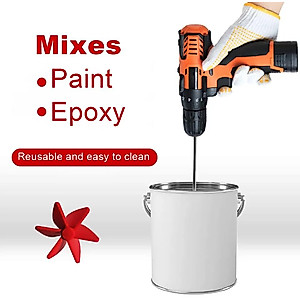 Veltec Helix Paint Mixer, Resin Mixer, Epoxy Mixer and Viscous Liquids with Drill Attachment for 1 Gallon