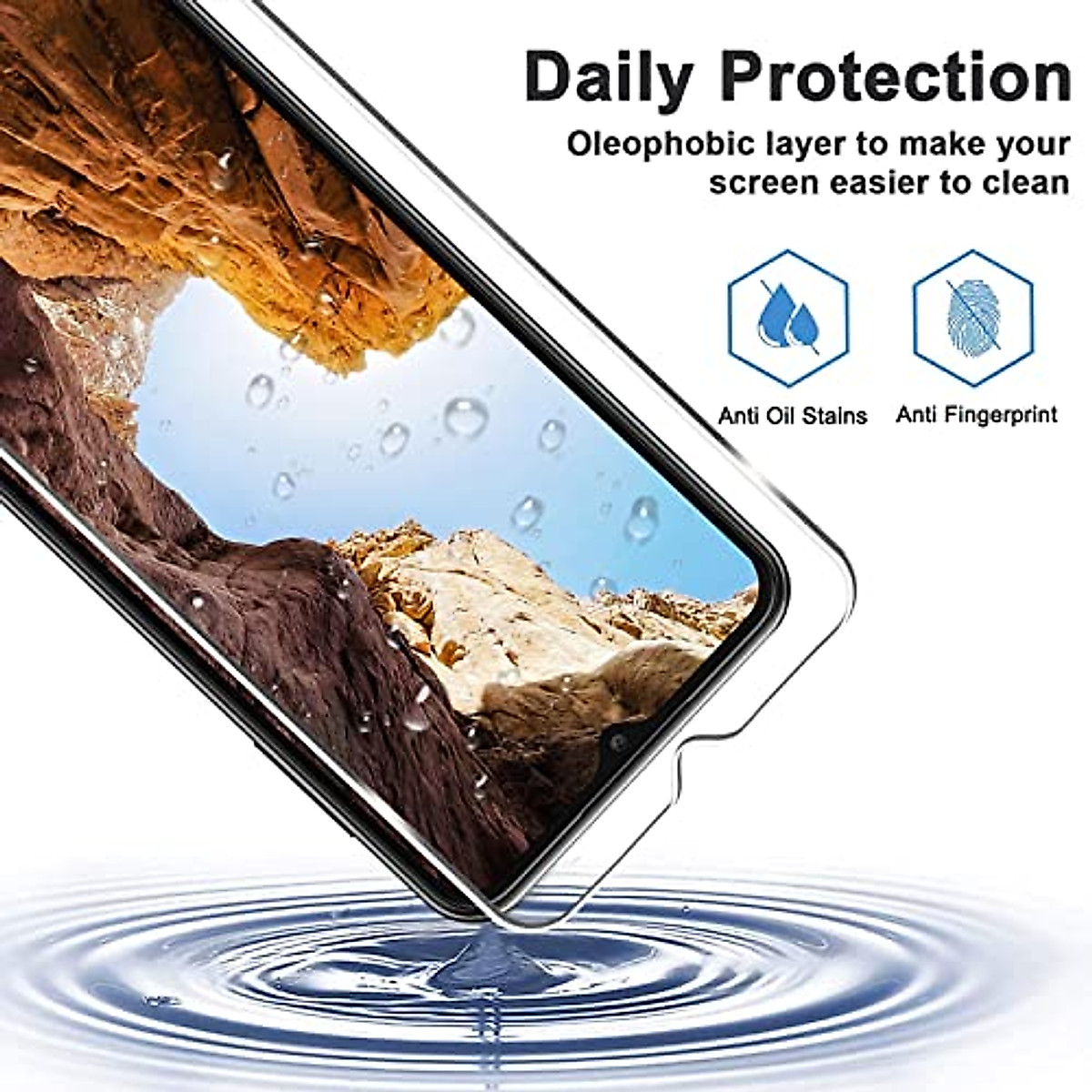 [3+3 Pack]Galaxy A23 5G Screen Protector with Camera Lens Protector, HD Tempered Glass Film, 9H Hardness, Anti Scratch, Easy Installation, Bubble Free, Screen Protector for Samsung Galaxy A23 5G/4G