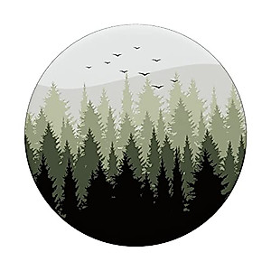 Pine Tree Forest Mountain Landscape Nature Green PopSockets Swappable PopGrip