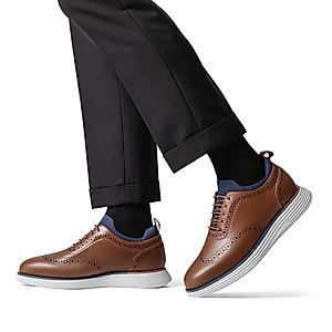 Bruno Marc Men's Dress Sneakers Oxfords Casual Formal Business Wingtip Brogue Shoes,Brown,Size 8.5,SBOX2326M