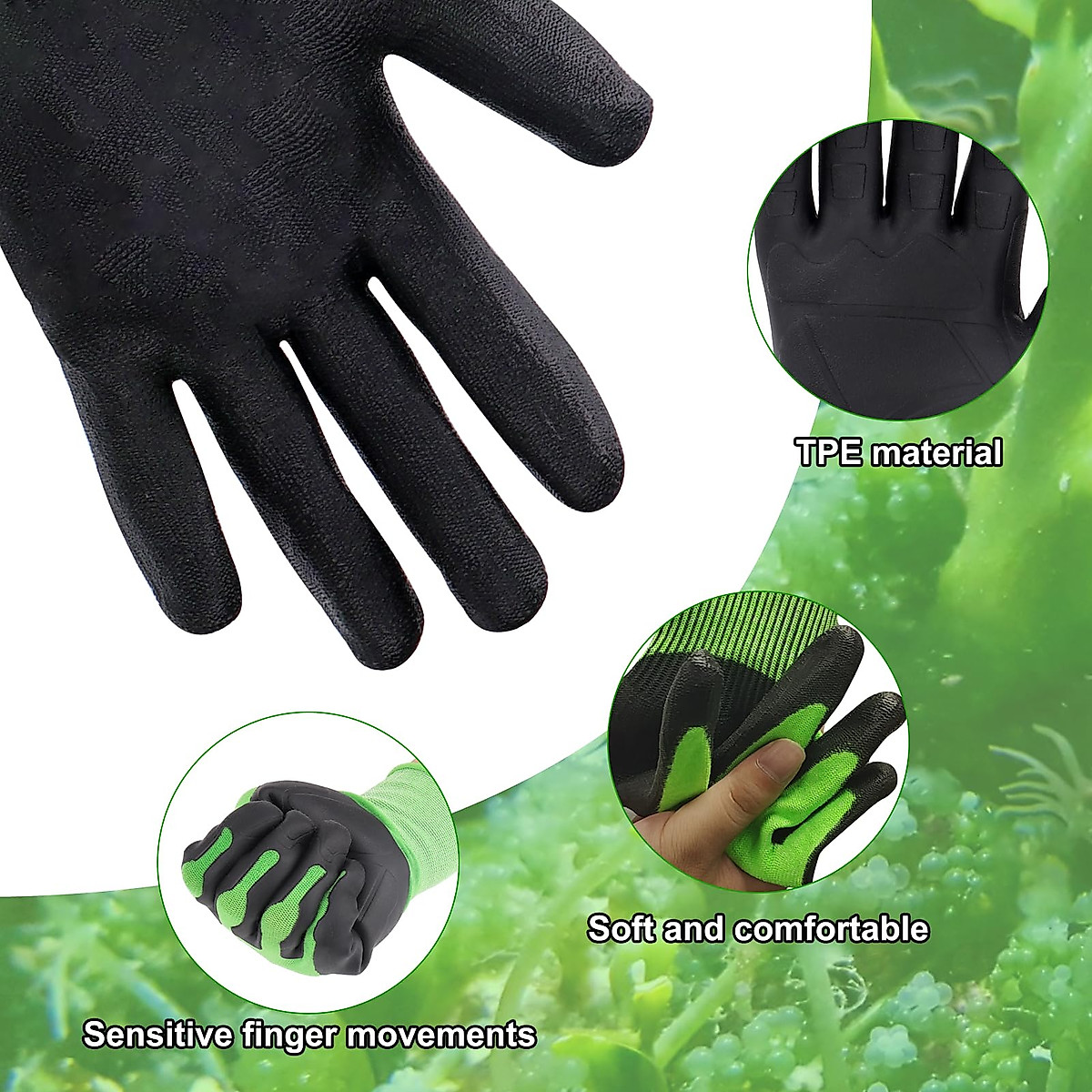 Palksky Oyster Shucking Gloves, Oyster Shucker Tool Protectors Handguard, Oyster Opener Machine Kit, Easy to Use Oyster Holders Seafood Tool (Green-Black