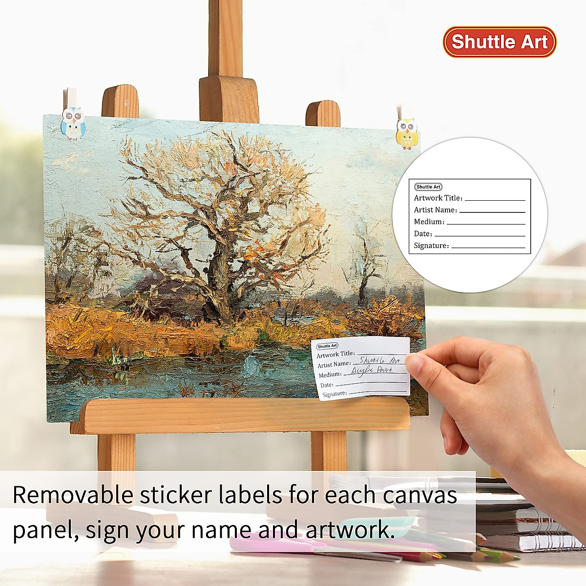 Shuttle Art Painting Canvas Panels, 36 Pack, 5x7, 8x10in (18 of Each), 100% Cotton, Primed White Canvas Boards for Painting, Blank Canvases for Kids, Adults & Artists for Acrylic and Oil Painting