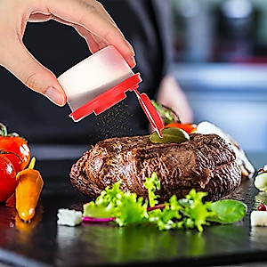 4 Pcs Salt and Pepper Shakers Set Mini Plastic Pepper Shaker with Lid Damp Proof Popcorn Containers Clear Spice Jars Salt Shaker for Travel Camping Picnic Lunch Dining Kitchen (Colorful, Small)