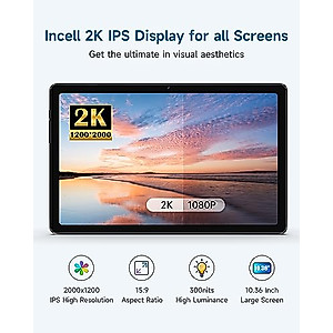 ALLDOCUBE 2K Android Tablet FHD 10.36 Inch Tablet PC 8GB RAM 256GB ROM and 2TB Expand Octa Core Helio G99 Processor Gaming Tablets Bluetooth 5.2 iPlay 50 Pro Max