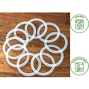 Platinum Silicone Sealing Rings Gaskets for Leak Proof Mason Jar Lids (10 Pack, Wide Mouth)