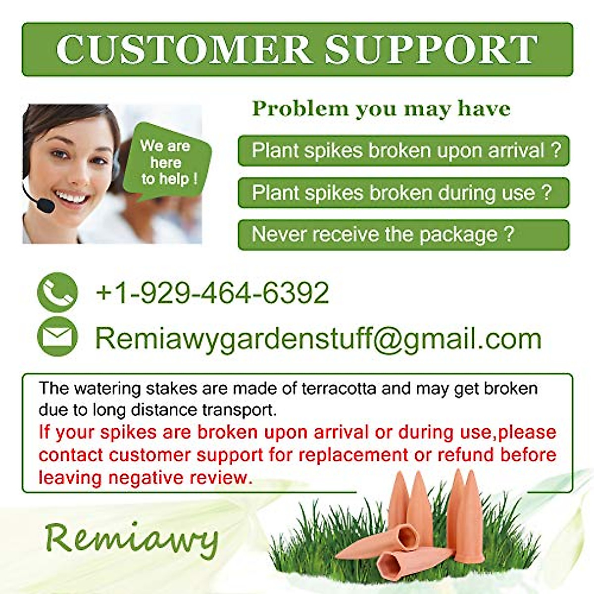 REMIAWY Plant Watering Stakes 6 Pack Automatic Plant Waterers for Vacations, Plant Watering Devices Terracotta Self Watering Spikes for Wine Bottles Great Watering Spikes for Indoor & Outdoor Plants