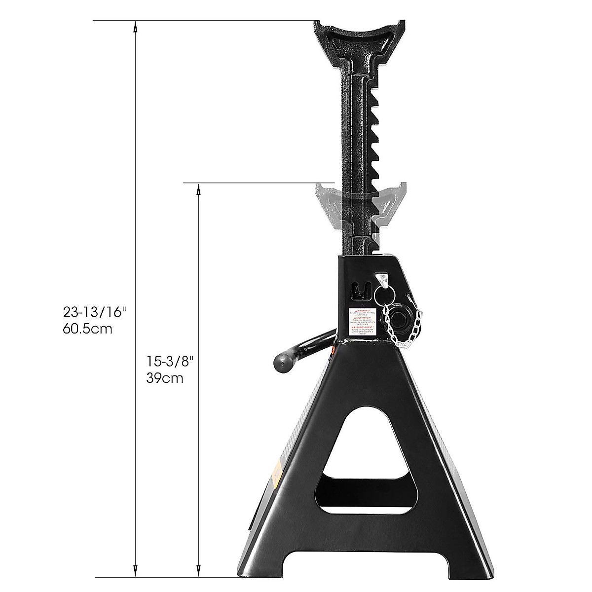 BIG RED AT46002ABR Torin Double Locking Steel Jack Stands, 2 Pack, 6 Ton (12,000 lb), Black