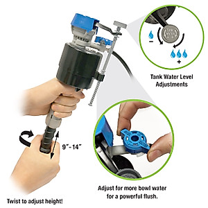Fluidmaster K-400H-040-T5 PerforMAX Fill Valve and 3-Inch Flapper Toilet Repair Kit, Universal, for 3 In, Multicolor
