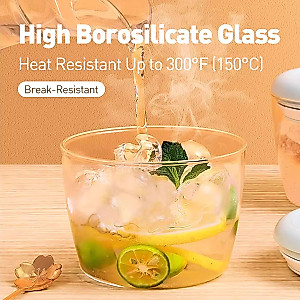 Glass Meal Prep Containers Overnight Oats Containers with Pop Lids,Airtight Food Storage Containers Reusable, Glass Bowl Wide Mouth Jars for Cereal Fruit Milk Salad Yogurt 4-Piece set 14oz 400ml