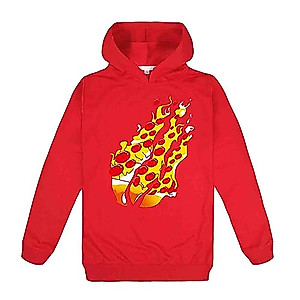 Sothread Kids Toddler Baby Girls Spring Summer Print Tulle Long Sleeve Hoodie (Red, 7-8 Years)