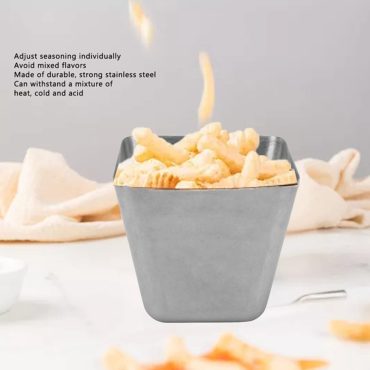 Gaeirt Food Dish, Household Small Seasoning Plate, Snack Container, Stainless Steel Square Sauce Bowl, for HouseholdKitchenDiningCondimentSauce