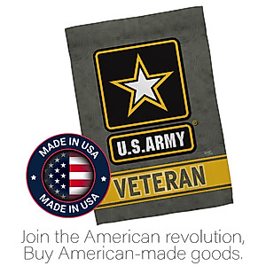 Breeze Decor US Army Veteran Garden Flag - Armed Forces Rangers United State American Military Retire Official - House Decoration Banner Small Yard Gift Double-Sided Made in USA 13 X 18.5