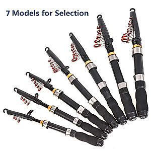 Toasis Fishing Spinning Baitcast Rod Telescopic Fishing Pole 7 Models (1.2m/ 3.94ft)