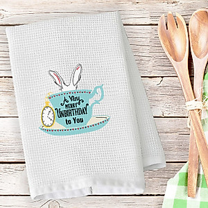BDPWSS Funny Daughter Birthday Gift a Very Merry Unbirthday to You Friend Housewarming Kitchen Dish Towel (Unbirthday You Towel)