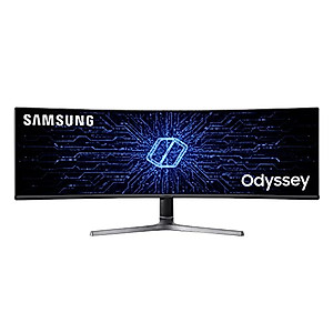 SAMSUNG Odyssey CRG Series 49-Inch Dual QHD (5120x1440) Gaming Monitor, 120Hz, Curved, QLED, HDR, Height Adjustable Stand, Radeon FreeSync (LC49RG90SSNXZA)