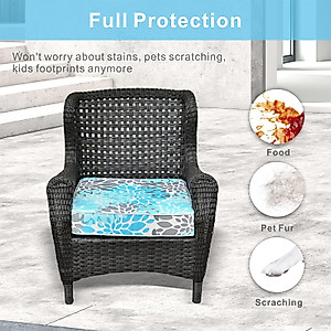 JMGBird Outdoor Patio Cushion Covers Set of 4 Chair Seat Washable Covers Water Resistant Slip Replacement Furniture Cushion Pillow Seat Cover for Couch Garden Sofa Indoor with Zipper 22x20x4