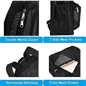 Heavy Duty Semi-Transparent Mesh Backpack，See Through College Student Backpack