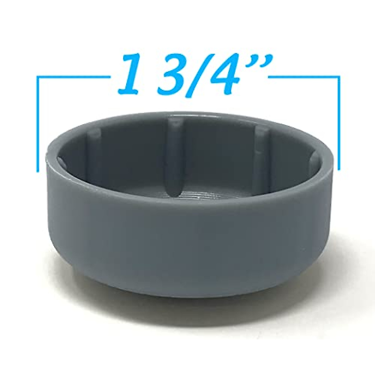 Bundle: 6 Pairs Deluxe TuffCaps Walker Glide Covers for Use with Rubber Tips (Sold Separately) (Gray)