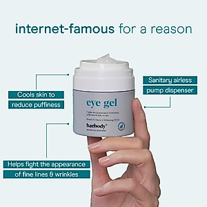 Baebody Eye Gel (1.7 oz) Cooling Under Eye Cream For Dark Circles, Puffiness and Bags under Eyes, Eye Cream Anti Aging & Hydrating, Night Eye Cream - Beauty Gifts for Women