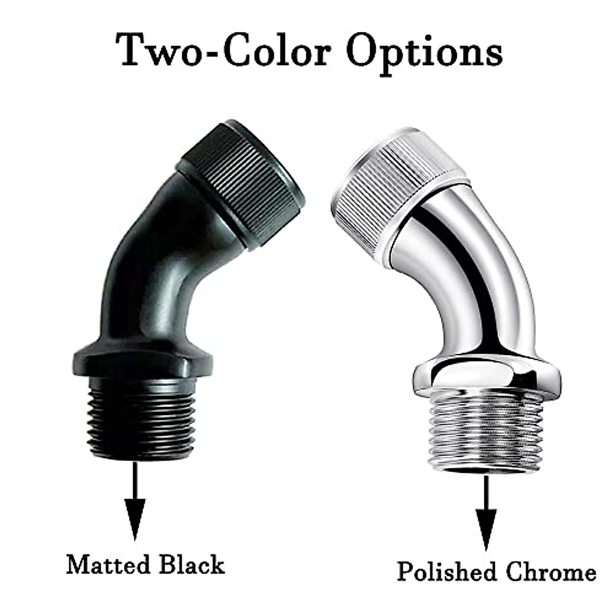 MOSELNY Shower Elbow Adapter for Shower Head,45°Angle Shower Head Extender Connector G1/2 Male to Female Shower Arm Extension for Wall-mounted Shower or Handheld Shower header Connector,Polish Chrome