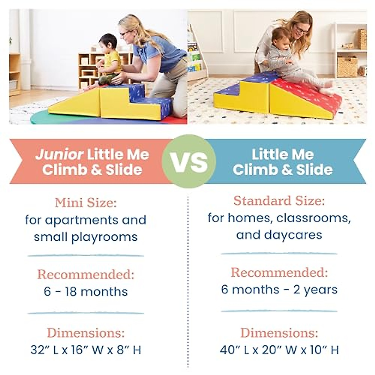 ECR4Kids Softzone Little Me Climb and Slide, Toddler Playset, Assorted, 2-Piece