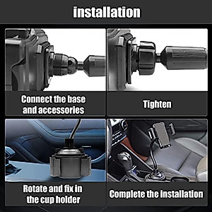 QUICTO Car Cup Holder Phone Mount,Universal Extendable Cup Base Phone Holder for Car Truck ,Compatible with iPhone 13 12 11 Pro Max & All Cell Phones,Super Stable, Easily Install