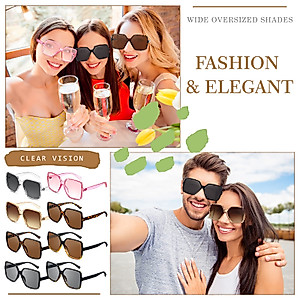 Xuhal 20 Pairs Women's Square Oversized Sun Glasses Retro Wide Flat Top Sunglasses UV Protection Trendy Shades for Women, Assorted Styles