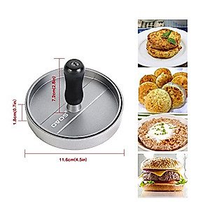 OVOS Burger Press Hamburger Press Patty Maker Non-Stick Aluminum Patty Press with 100 Free Patty Papers BPA Free
