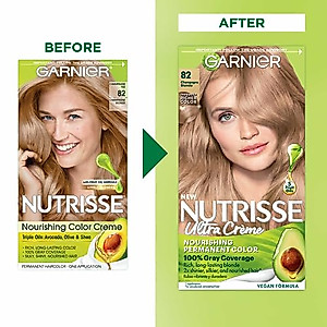 Garnier Hair Color Nutrisse Nourishing Creme, 82 Champagne Blonde (Champagne Fizz) Permanent Hair Dye, 2 Count (Packaging May Vary)