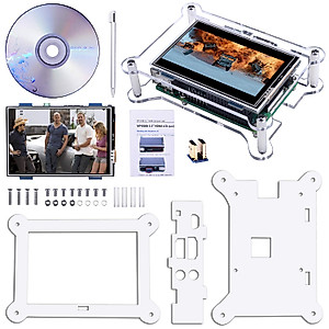 kuman TFT Touch Screen+case, 3.5 Inch TFT LCD Display Monitor with Protective Case Support All Raspberry Pi System, Video Movie Play, Arcade Game, HDMI Audio Input (3.5 in Raspberry pi Screen)
