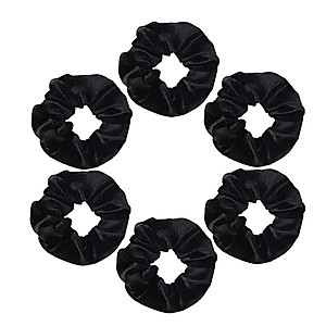 Ivyu Velvet Scrunchies With Pocket Zipper Hair Ties for Women Big Vsco Girl Stuff Scrunchy Hidden Hair Black Scrunchie Ponytail Holder Elastic Bands Gifts for Women
