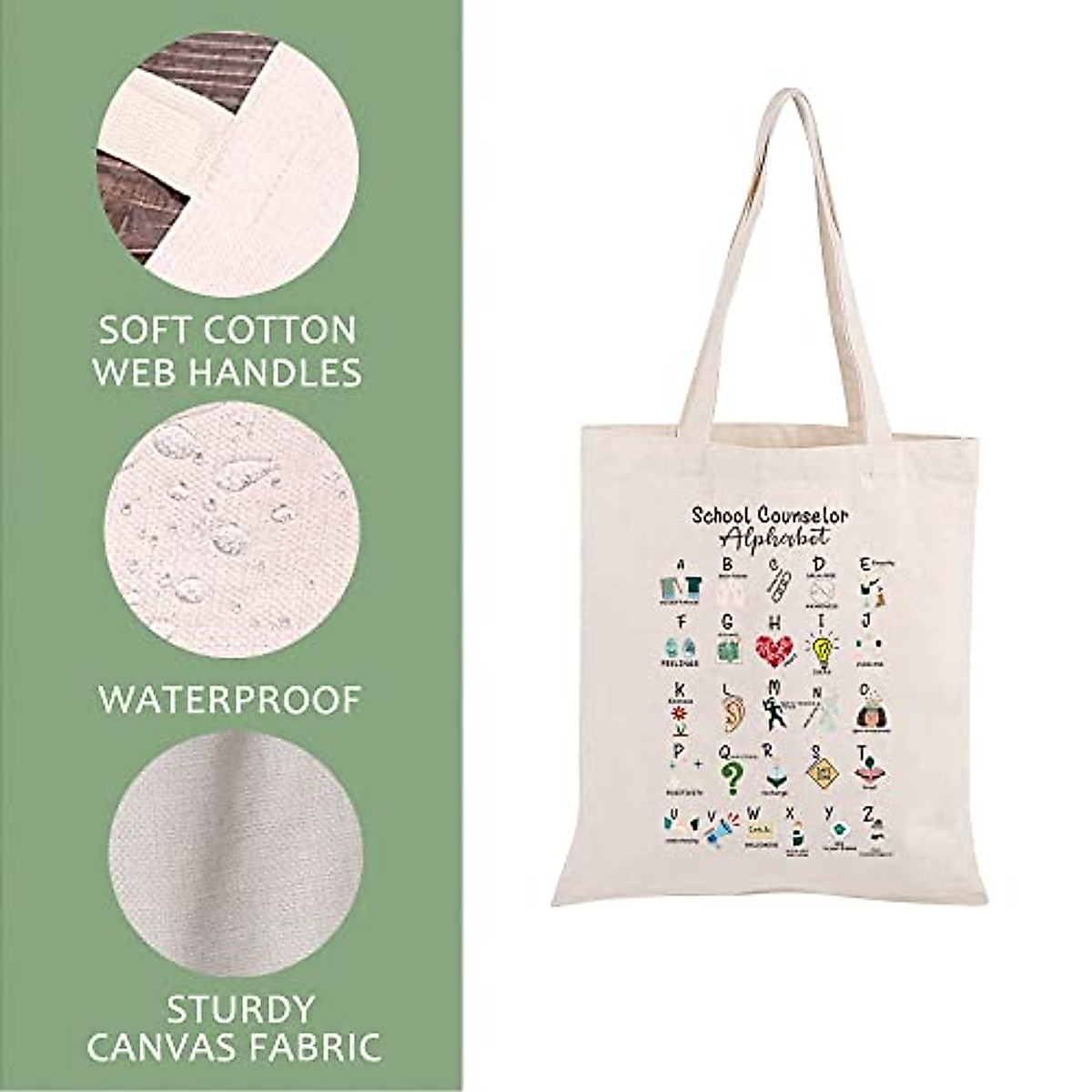 School Counselor Canvas Tote Bag School Counselor Thank You Gift Shopping Bag for School Therapist Gift for Grad (School Counselor Tote)
