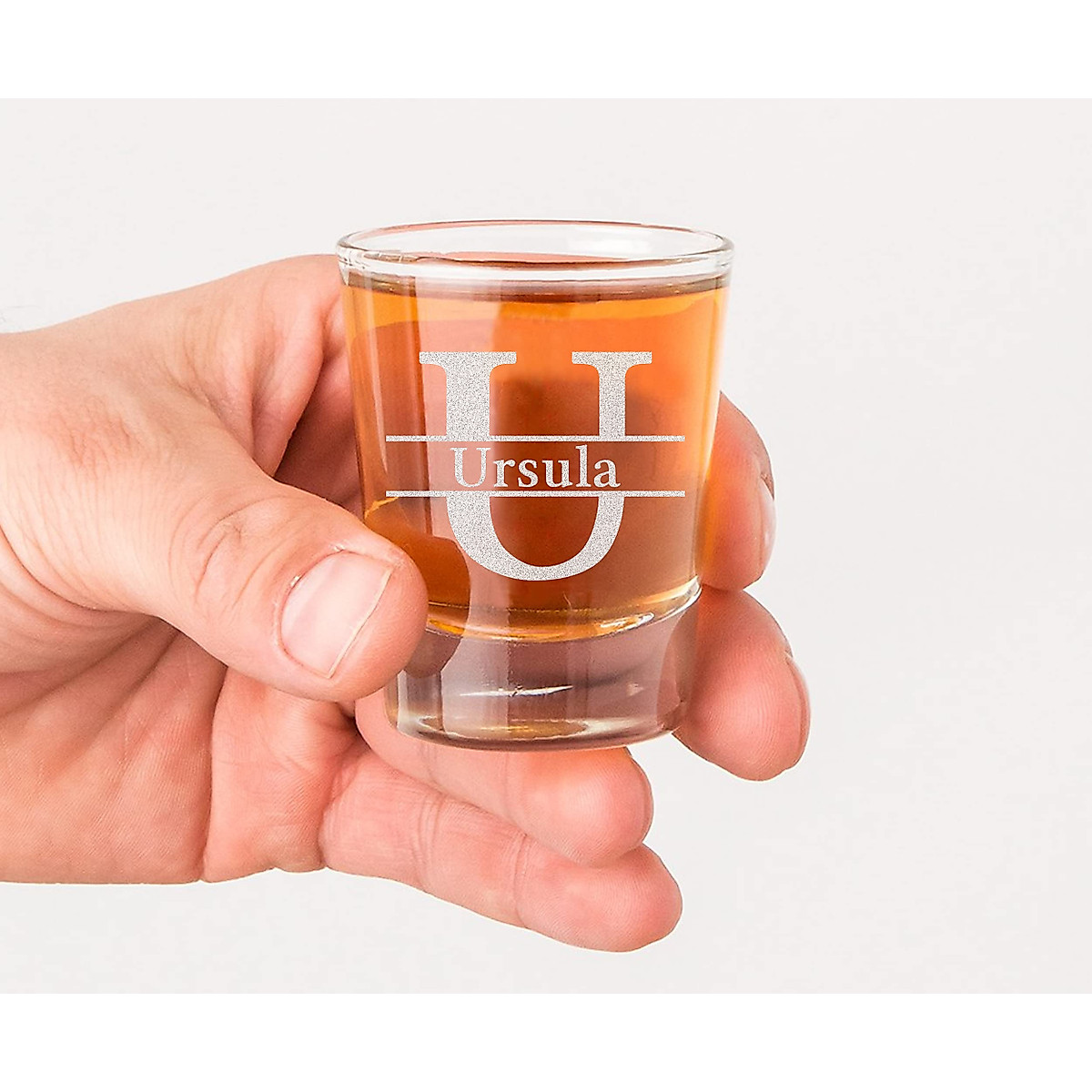 Personalized Shot Glass 1.5 oz Custom Shot Glass with Name and Monogram Whiskey Tequila Liqueur Heavy Base Mini Glass for Drinkware Decoration Gift