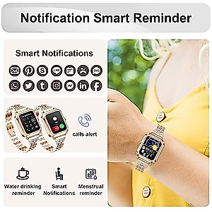 HMZSWDP Smart Watch (Answer/Make Call), 1.59" Touch Screen Smartwatch for Women, 21 Sport Modes, IP67 Waterproof, Fitness Tracker with SpO2/Heart Rate/Sleep Monitor/Blood Pressure for Android and iOS